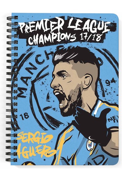 Astak Sergio Aguero Baskılı Ahşap Kapaklı Defter 15X20 cm DFT4590