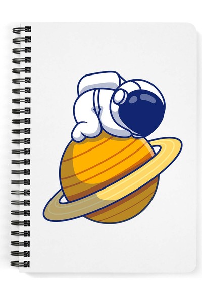 Astak Saturn Baskılı Ahşap Kapaklı Defter 15X20 cm DFT1860