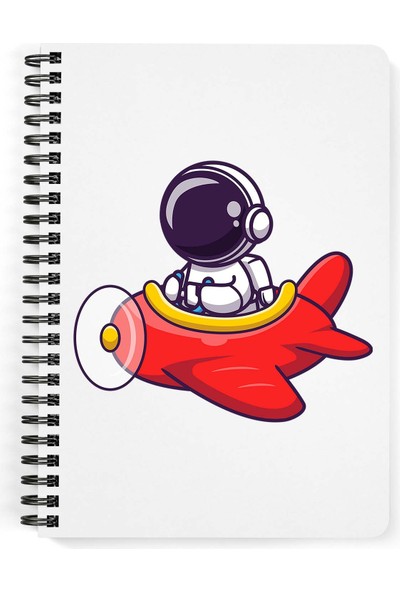 Astak Space Aeroplane Baskılı Ahşap Kapaklı Defter 15X20 cm DFT1864
