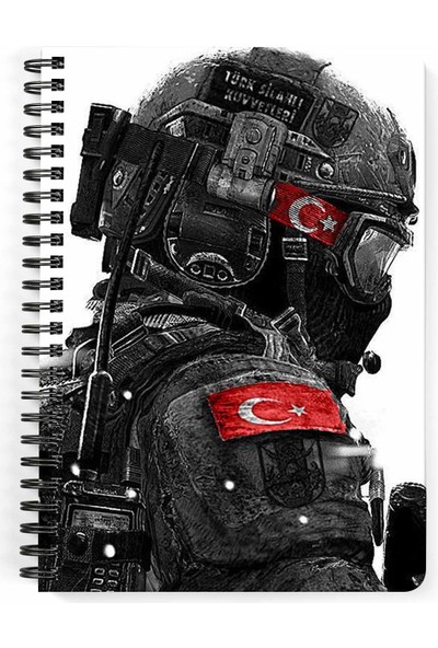 Astak Türk Askeri Baskılı Ahşap Kapaklı Defter 15X20 cm DFT5660