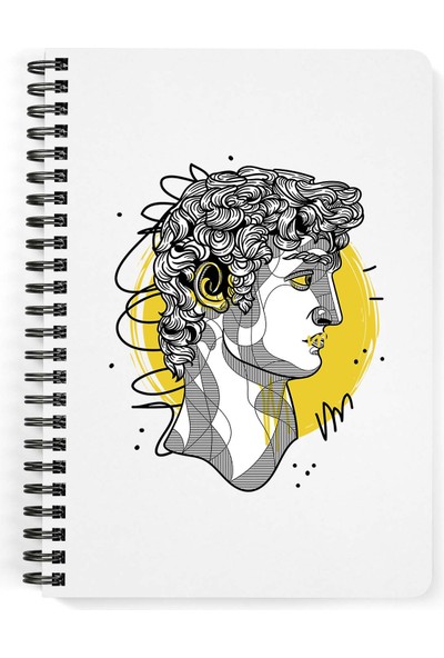 Astak Yunan Heykeli Baskılı Ahşap Kapaklı Defter 15X20 cm DFT1380