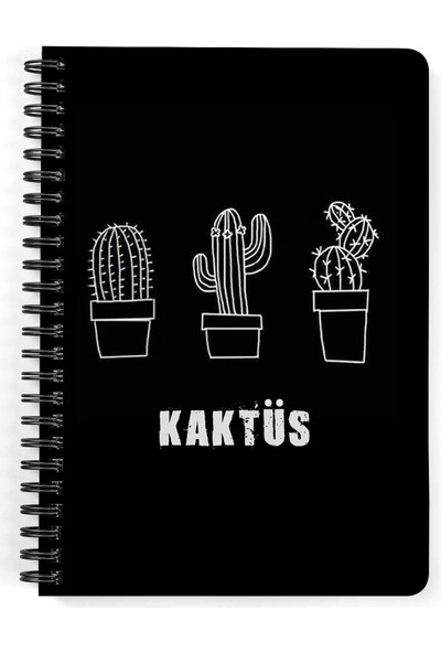 Astak Kaktüs Baskılı Ahşap Kapaklı Defter 15X20 cm DFT3899