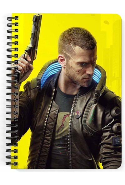 Cyberpunk Baskılı Ahşap Kapaklı Defter 15X20 cm DFT3629