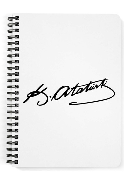 Astak Atatürk Imzası Baskılı Ahşap Kapaklı Defter 15X20 cm DFT6236