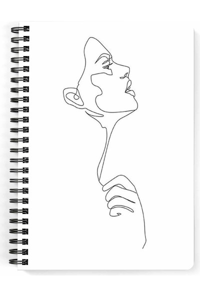 Astak Soyut Kadın Baskılı Ahşap Kapaklı Defter 15X20 cm DFT3162