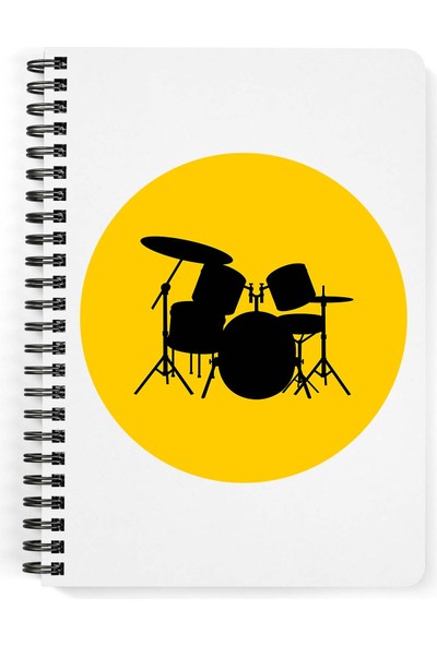 Drum Set Baskılı Ahşap Kapaklı Defter 15X20 cm DFT1575