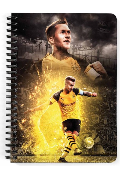 Astak Marco Reus Baskılı Ahşap Kapaklı Defter 15X20 cm DFT4466 Astak Marco Reus Baskılı Ahşap Kapaklı Defter 15X20 cm DFT4466