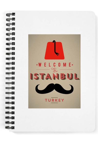 Astak Istanbul Baskılı Ahşap Kapaklı Defter 15X20 cm DFT1494