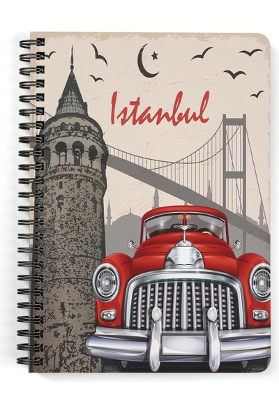 Astak Istanbul Baskılı Ahşap Kapaklı Defter 15X20 cm DFT509