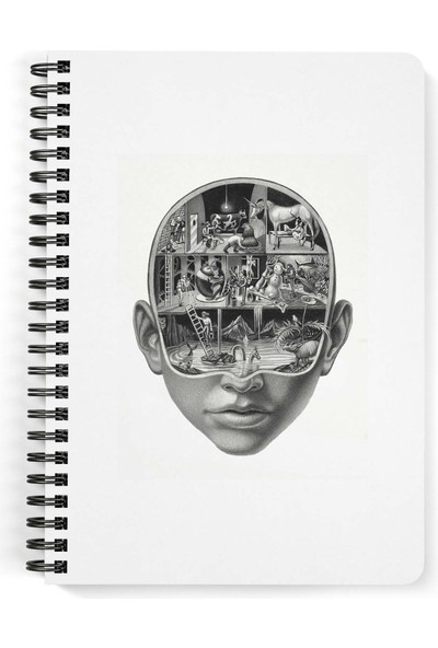 Astak Brain Baskılı Ahşap Kapaklı Defter 15X20 cm DFT227 Astak Brain Baskılı Ahşap Kapaklı Defter 15X20 cm DFT227
