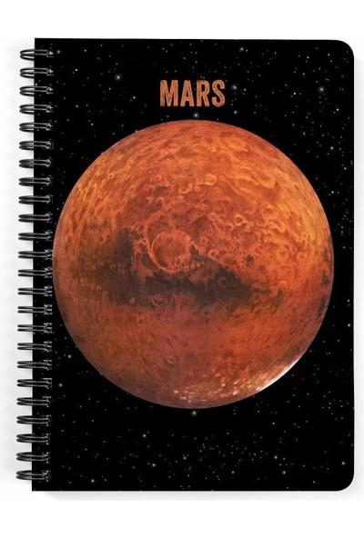 Astak Mars Baskılı Ahşap Kapaklı Defter 15X20 cm DFT2880