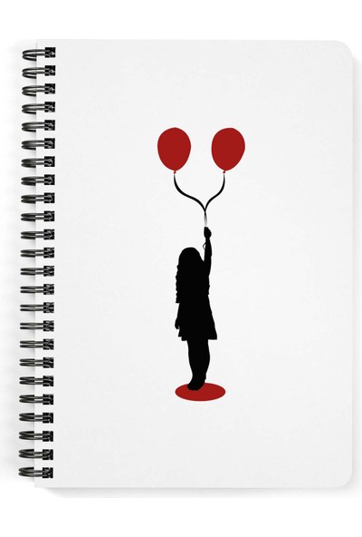 Astak Balonlu Kız Baskılı Ahşap Kapaklı Defter 15X20 cm DFT1116