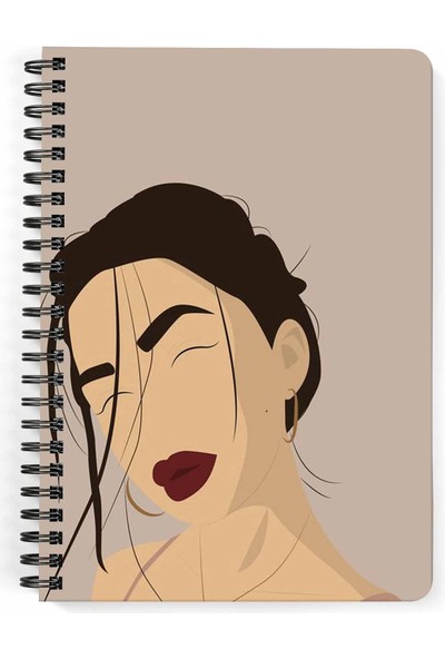 Astak Woman Baskılı Ahşap Kapaklı Defter 15X20 cm DFT2873