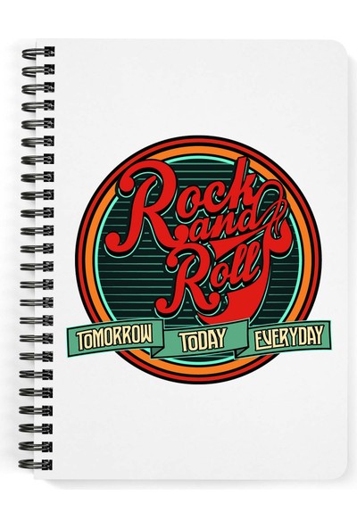 Astak Rock Roll Baskılı Ahşap Kapaklı Defter 15X20 cm DFT1582