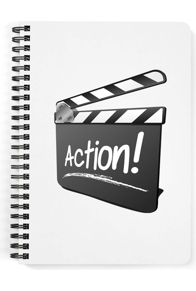 Aksiyon Filmi Baskılı Ahşap Kapaklı Defter 15X20 cm DFT1056