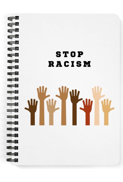 Stop Racism Baskılı Ahşap Kapaklı Defter 15X20 cm DFT989 Stop Racism Baskılı Ahşap Kapaklı Defter 15X20 cm DFT989