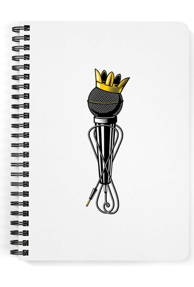 Astak Mikrofon Baskılı Ahşap Kapaklı Defter 15X20 cm DFT1542