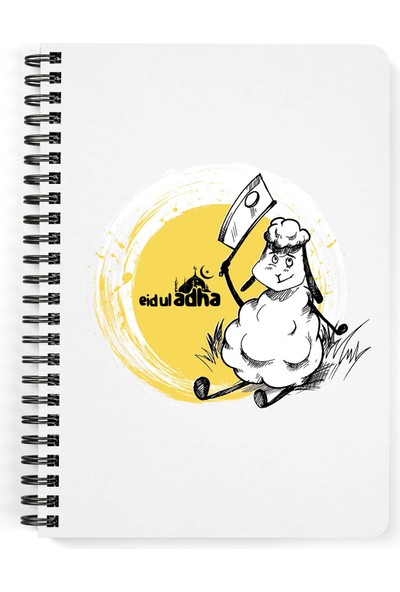 Kurban Bayramı Baskılı Ahşap Kapaklı Defter 15X20 cm DFT701