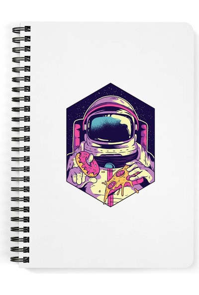 Astak Astronot Baskılı Ahşap Kapaklı Defter 15X20 cm DFT6004