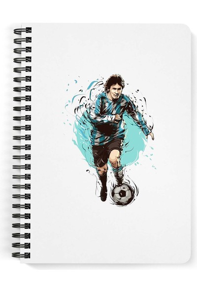 Astak Lionel Messi Baskılı Ahşap Kapaklı Defter 15X20 cm DFT354