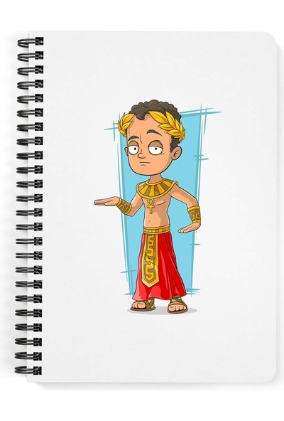 Astak Mısırlı Yönetici Baskılı Ahşap Kapaklı Defter 15X20 cm DFT1359