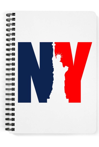 New York Baskılı Ahşap Kapaklı Defter 15X20 cm DFT2311