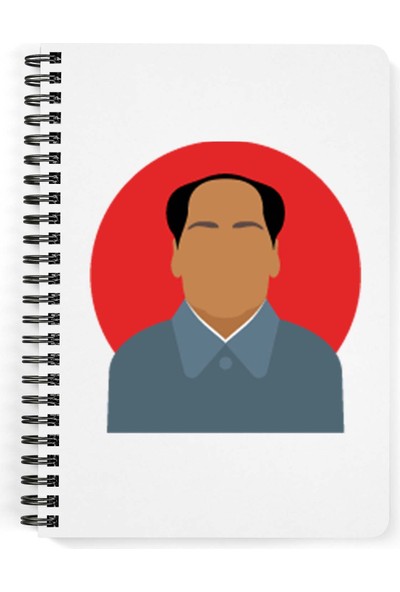 Astak Mao Zedong Baskılı Ahşap Kapaklı Defter 15X20 cm DFT943