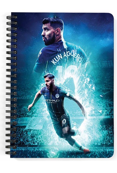 Astak Kun Aguero Baskılı Ahşap Kapaklı Defter 15X20 cm DFT4460