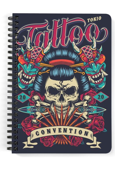 Astak Tattoo Baskılı Ahşap Kapaklı Defter 15X20 cm DFT599