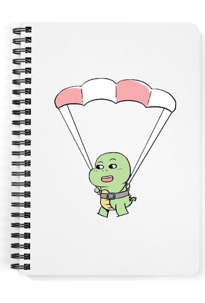 Paraşüt Baskılı Ahşap Kapaklı Defter 15X20 cm DFT6900