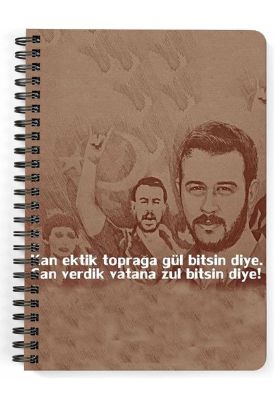 Astak Fırat Yılmaz Çakıroğlu Baskılı Ahşap Kapaklı Defter 15X20 cm DFT5626