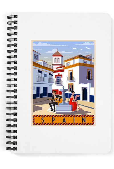 Ispanya Baskılı Ahşap Kapaklı Defter 15X20 cm DFT2246