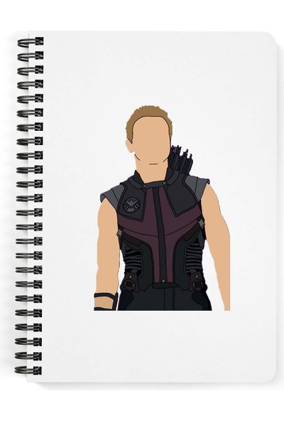 Clint Barton Baskılı Ahşap Kapaklı Defter 15X20 cm DFT6821