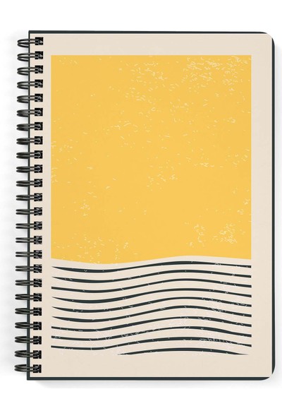 Geometrik Baskılı Ahşap Kapaklı Defter 15X20 cm DFT653