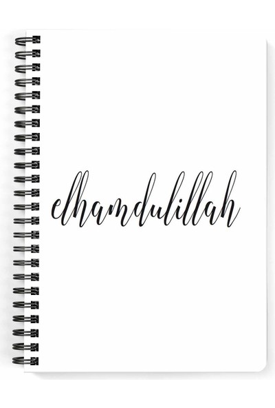 Astak Elhamdulillah Baskılı Ahşap Kapaklı Defter 15X20 cm DFT3100