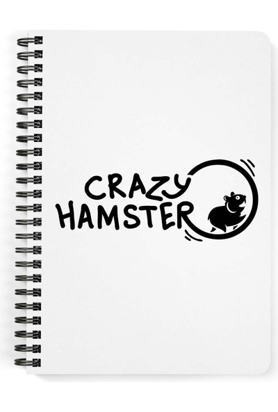 Çılgın Hamster Baskılı Ahşap Kapaklı Defter 15X20 cm DFT782