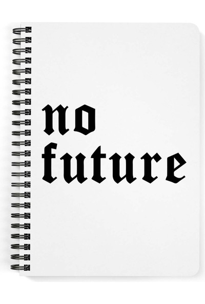 Astak No Future Baskılı Ahşap Kapaklı Defter 15X20 cm DFT6553