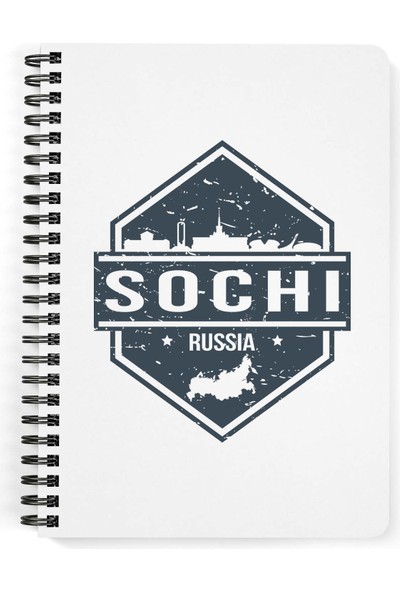 Astak Sochi Russia Baskılı Ahşap Kapaklı Defter 15X20 cm DFT2223