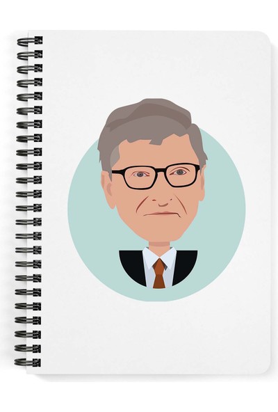 Bill Gates Baskılı Ahşap Kapaklı Defter 15X20 cm DFT1021