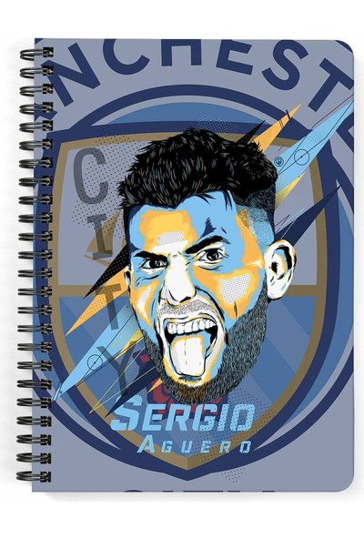 Astak Sergio Aguero Baskılı Ahşap Kapaklı Defter 15X20 cm DFT4419