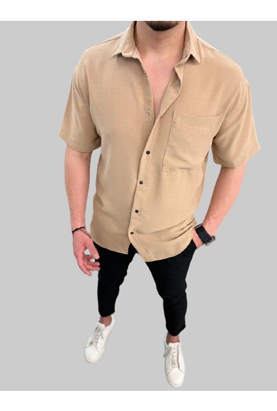 Alum İlkbahar Yaz Çıt Çıt Düğme Regular Fit Trend Cepli Gömlek