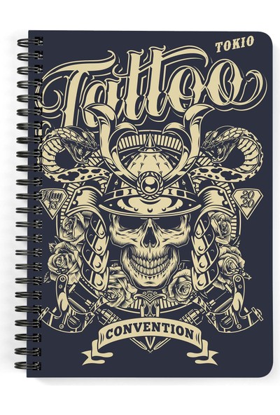 Astak Tattoo Baskılı Ahşap Kapaklı Defter 15X20 cm DFT604