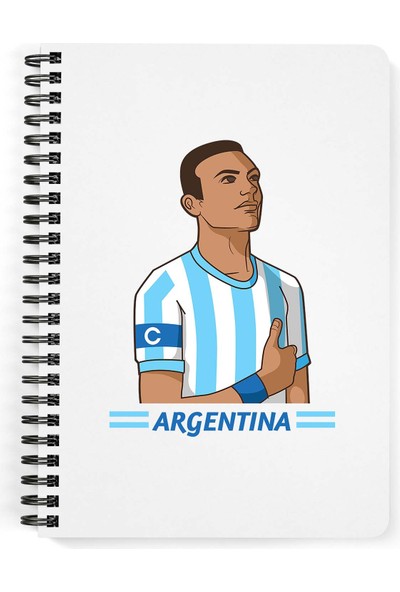 Argentina Baskılı Ahşap Kapaklı Defter 15X20 cm DFT1209