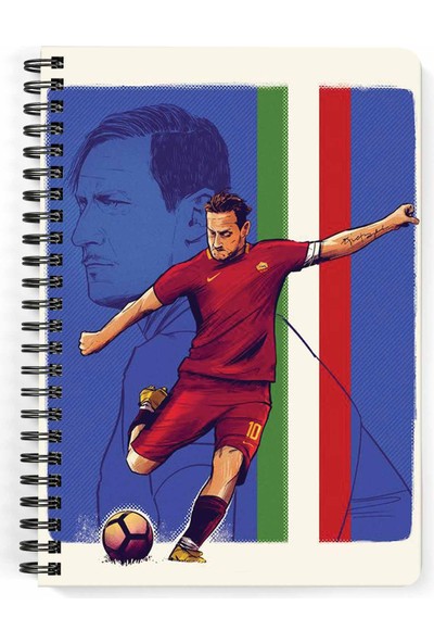 Astak Totti Baskılı Ahşap Kapaklı Defter 15X20 cm DFT4557