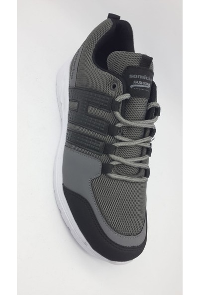 Somicks Somiks Füme Siyah Erkek Spor Yürüyüş Ayakkabı Poliüretan Taban