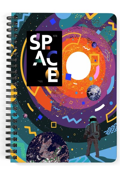 Astak Space Baskılı Ahşap Kapaklı Defter 15X20 cm DFT5133