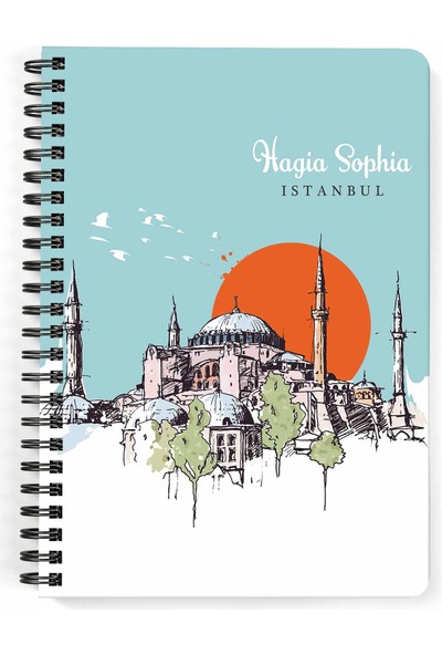 Astak Sultanahmet Baskılı Ahşap Kapaklı Defter 15X20 cm DFT5130
