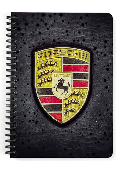 Astak Porsche Baskılı Ahşap Kapaklı Defter 15X20 cm DFT2674