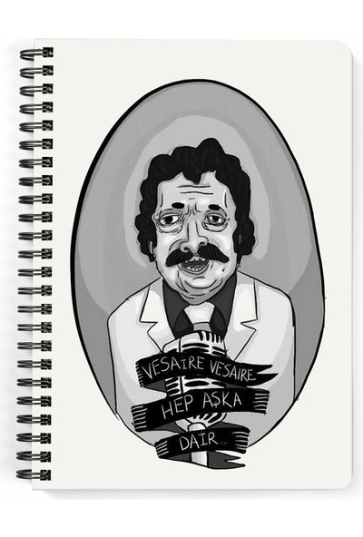 Astak Müslüm Gürses Baskılı Ahşap Kapaklı Defter 15X20 cm DFT5096