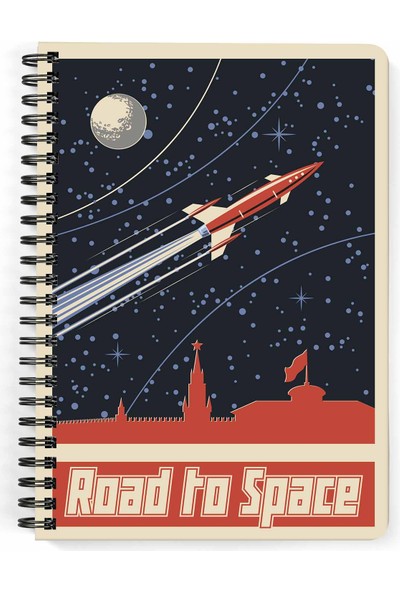 Astak Road To Space Baskılı Ahşap Kapaklı Defter 15X20 cm DFT5172